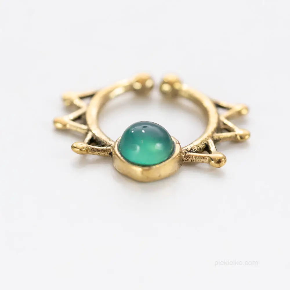 Kolczyki do nosa: Septum mandala z agatem